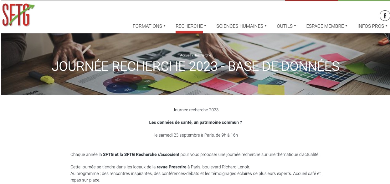 Journée Recherche SFTG 2023 - CMG